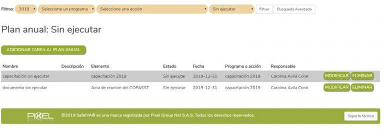 ¿Cómo ver el plan anual de la empresa? – Ayuda del aplicativo SafetYA® Plus